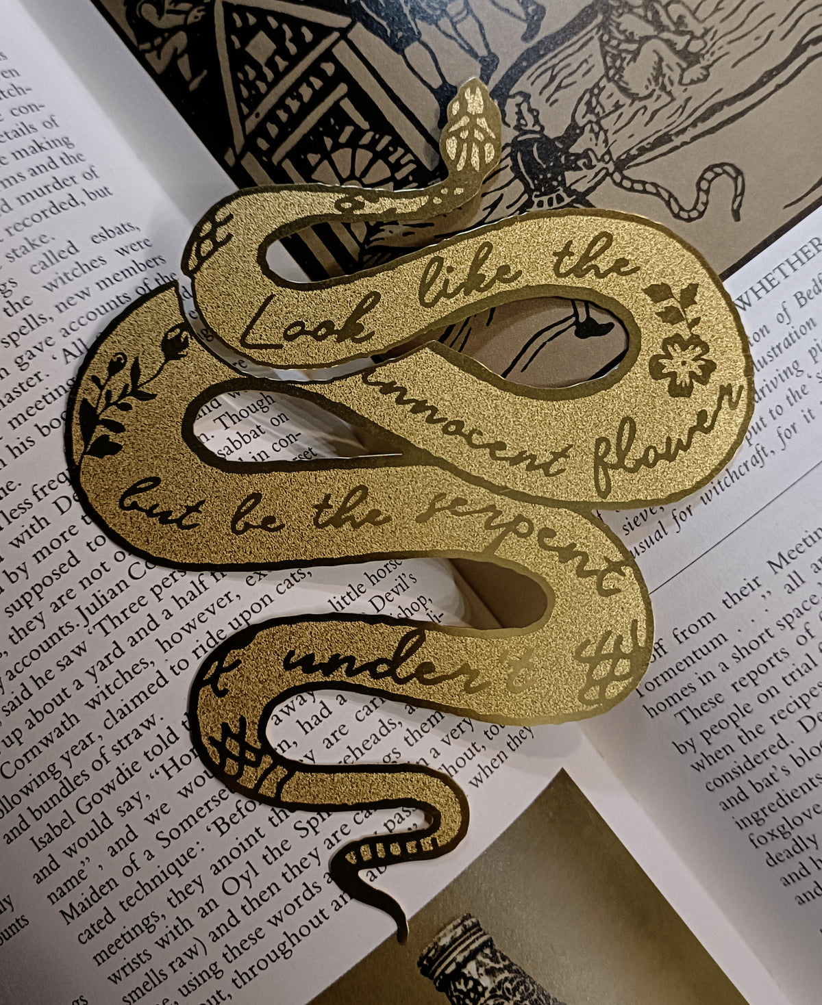 Lady Macbeth Serpent Brass Bookmark | Wolf Wytch
